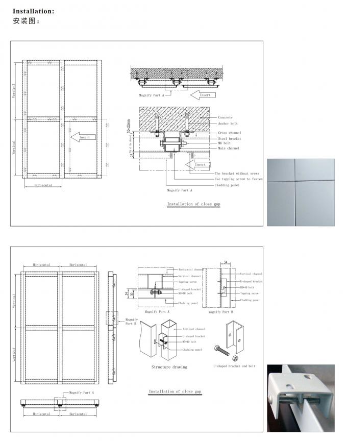 1200x1200 Fasad Bangunan Logam Panel Fasad Baja Galvanis Berlubang