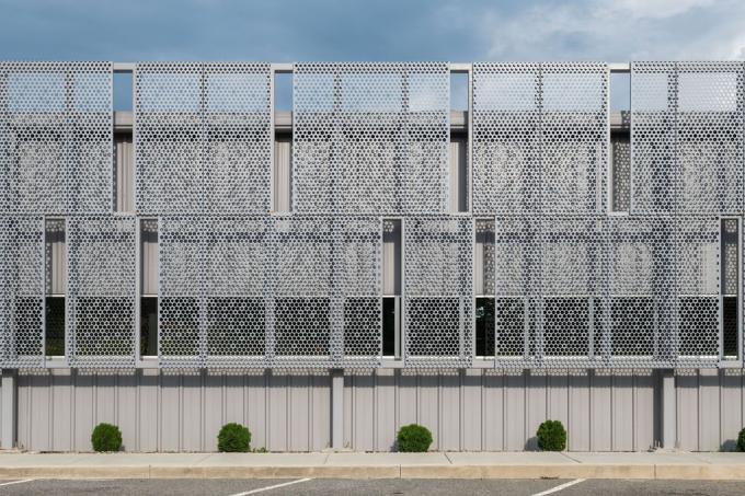 1200x1200 Fasad Bangunan Logam Panel Fasad Baja Galvanis Berlubang